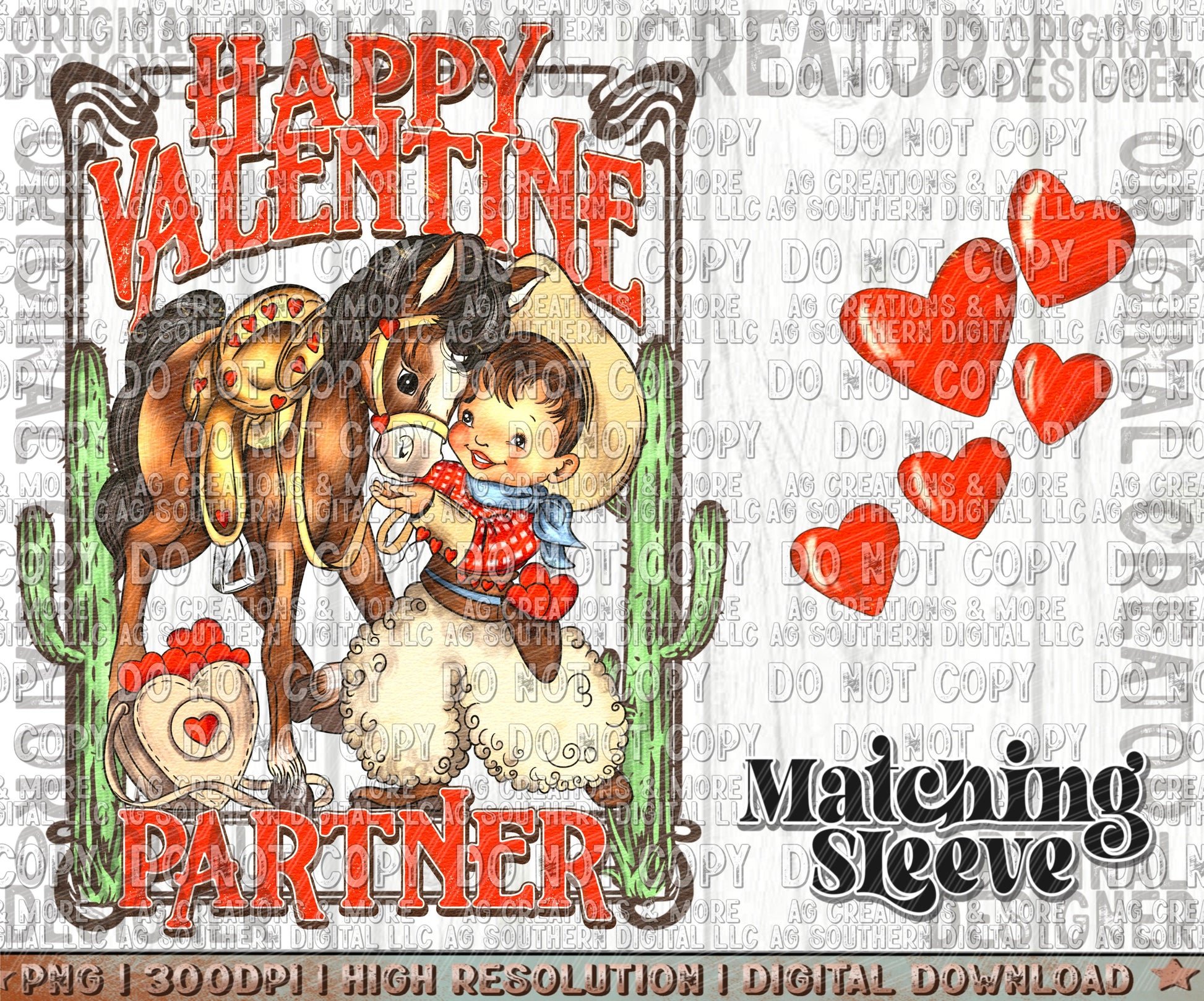 Vintage, cowboy, Valentine sleeve set Digital Download – AG Creations ...